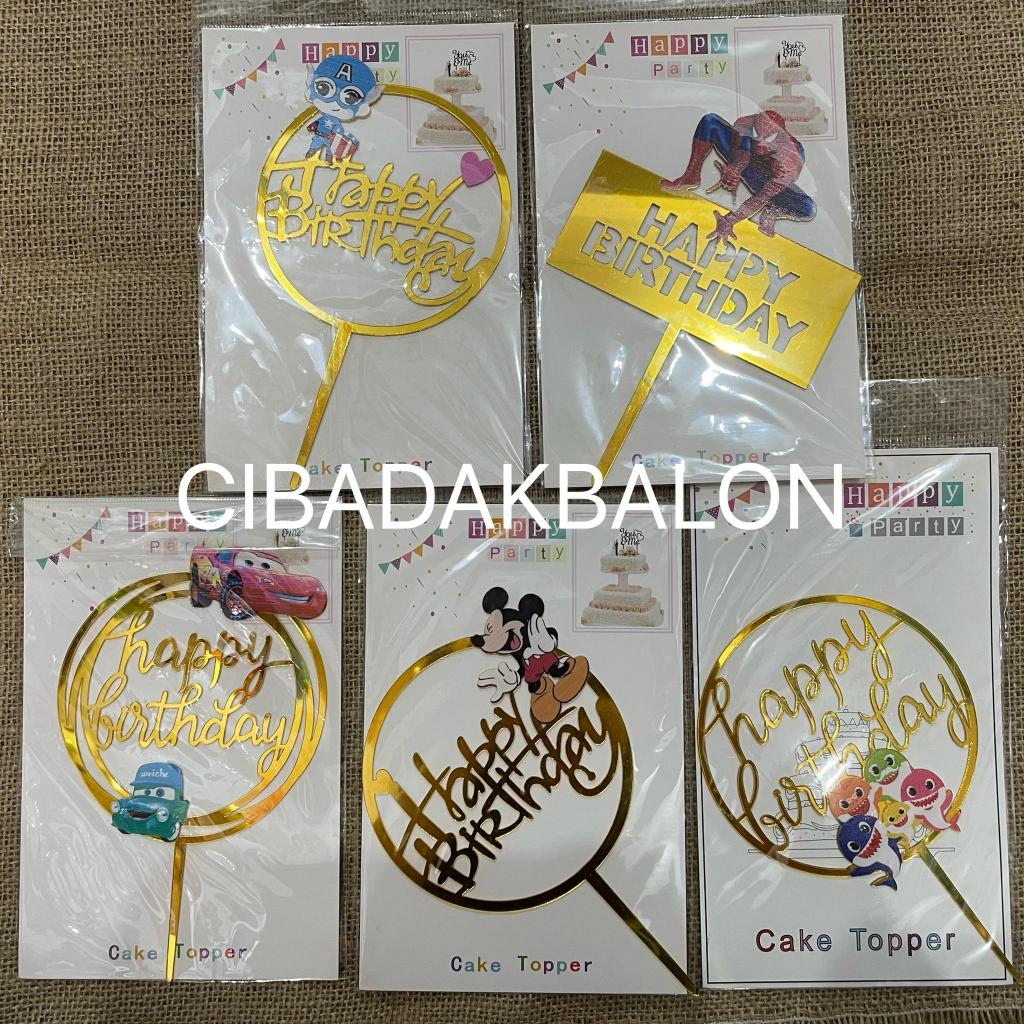 Jual Cake Topper Happy Birthday Karakter / Toper HBD / Hiasan Kue Ulang ...