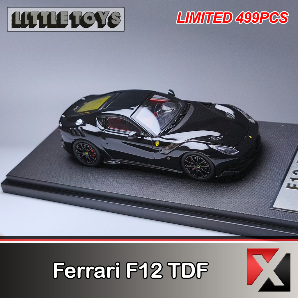 Jual LITTLE TOYS 1:64 Ferrari F12 TDF Black Openable Engine Hood ...