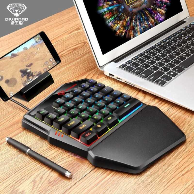 Jual Divipard K5 Single Hand 35 Keys Backlight Wired Gaming Keyboard ...