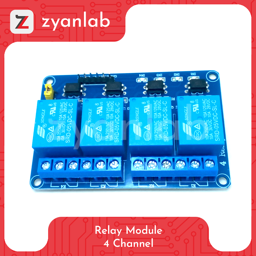 Jual RELAY Module 4 channel 5V Optocoupler | Shopee Indonesia