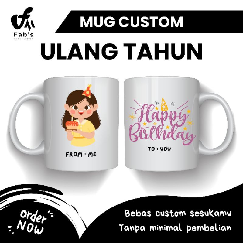Jual MUG CUSTOM ULANG TAHUN / KADO HADIAH HAMPERS SOUVENIR BIRTHDAY ...