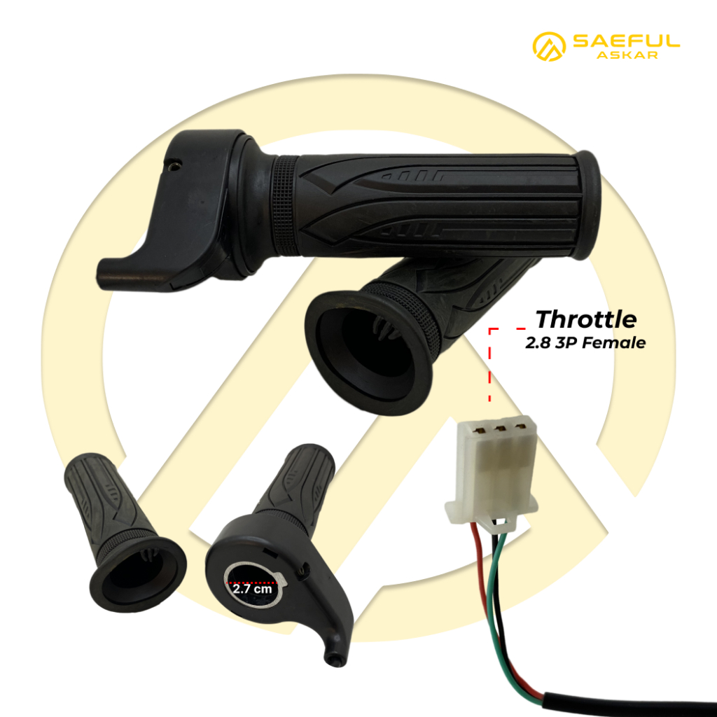 Jual Grip Gas Lengkap Hitam Polos Socket Besar Sepeda Listrik E-Bike ...