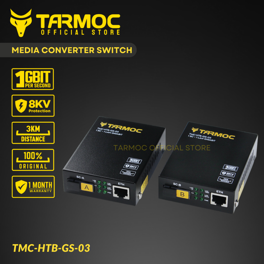 Jual Tarmoc TMC-HTB-GS-03 | Media Converter 1 FO 1 LAN Gigabit | Shopee Indonesia