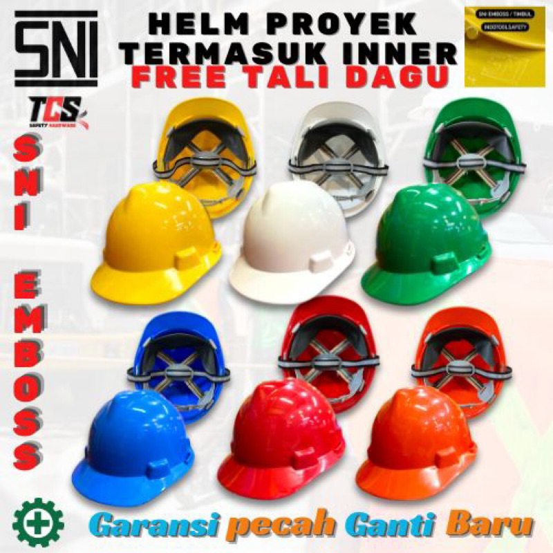 Jual HELM PROYEK V-GUARD SAFETY SNI HIJAU,ORANGE,KUNING,BIRU,PUTIH ...