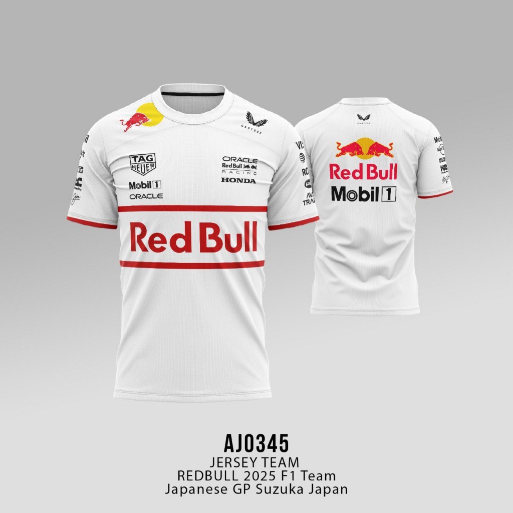 Jual Jersey Baju Kerah Kancing F1 Red Bull Racing 2025 F1 Team Japanese ...