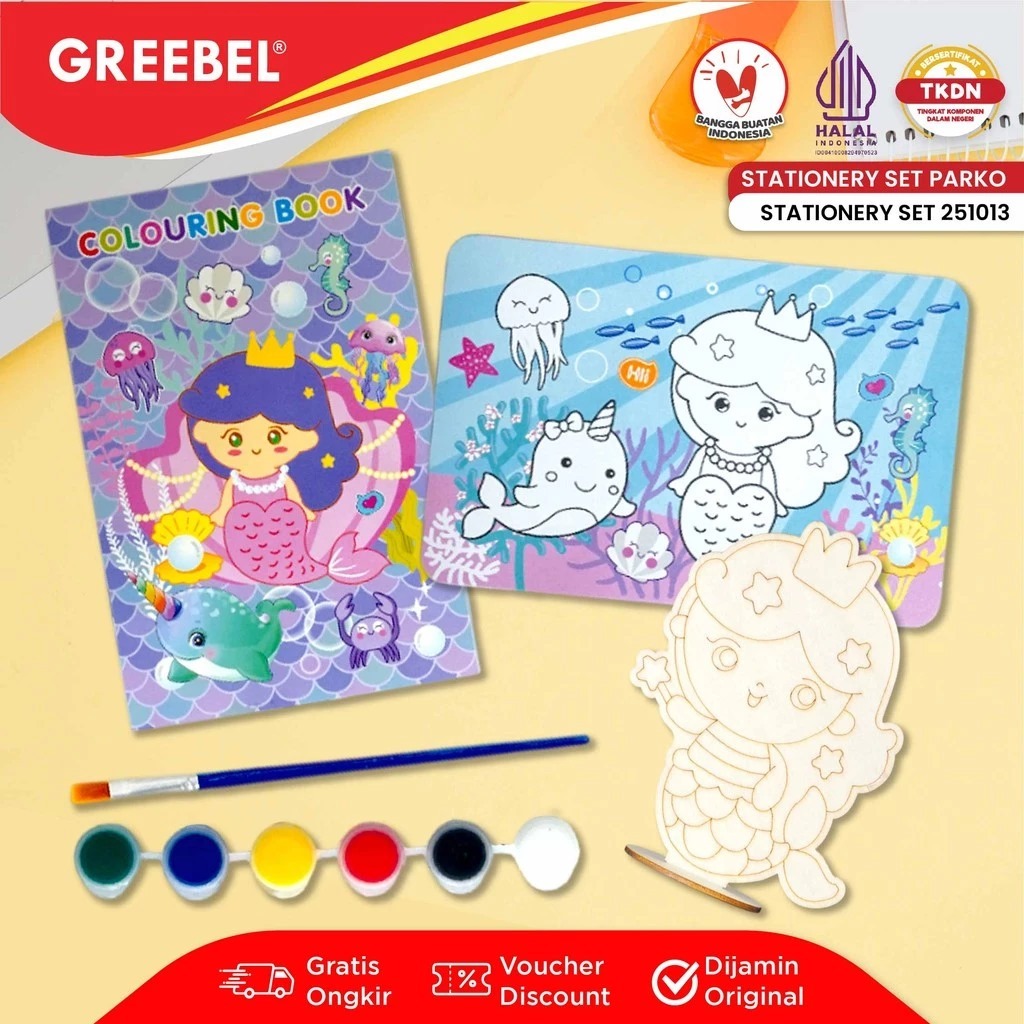 Jual GREEBEL Paket Mewarnai Lengkap Anak / Paket Stationery Hadiah Kado ...