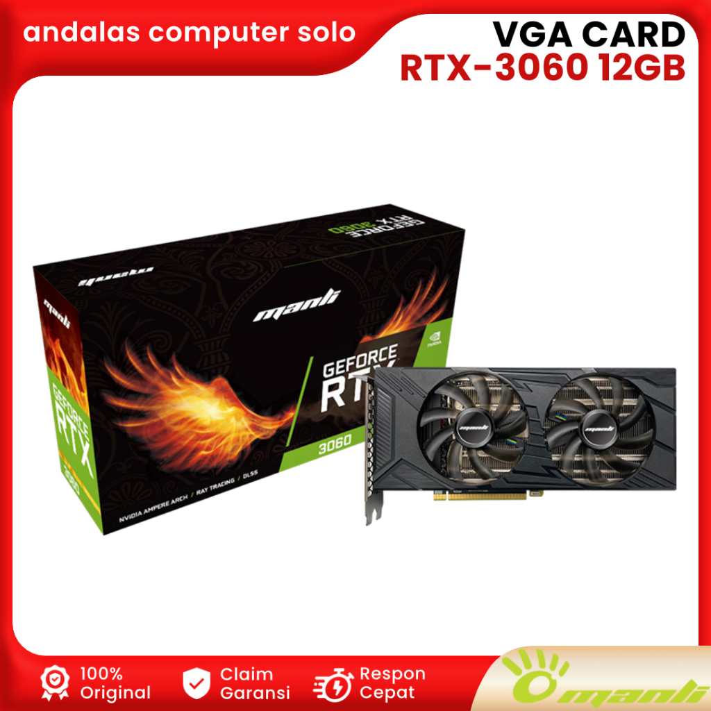 Jual VGA CARD MANLI GeForce RTX-3060 12GB NEBULA TWIN VGA CARD GAMING ...
