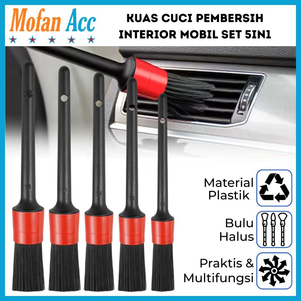 Jual Kuas Cuci Mobil 5in1 / Brush Detailing Set / Sikat Pembersih Debu ...