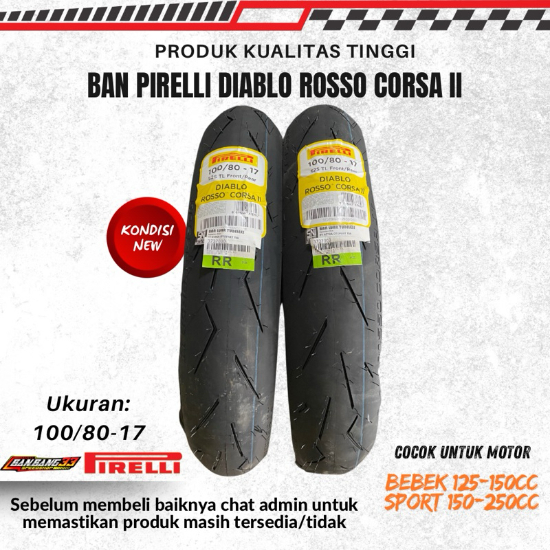 Jual Ban Balap Motor Bebek Mx,Fu,Sonic Pirelli Diablo Rosso CorsaII 100 ...