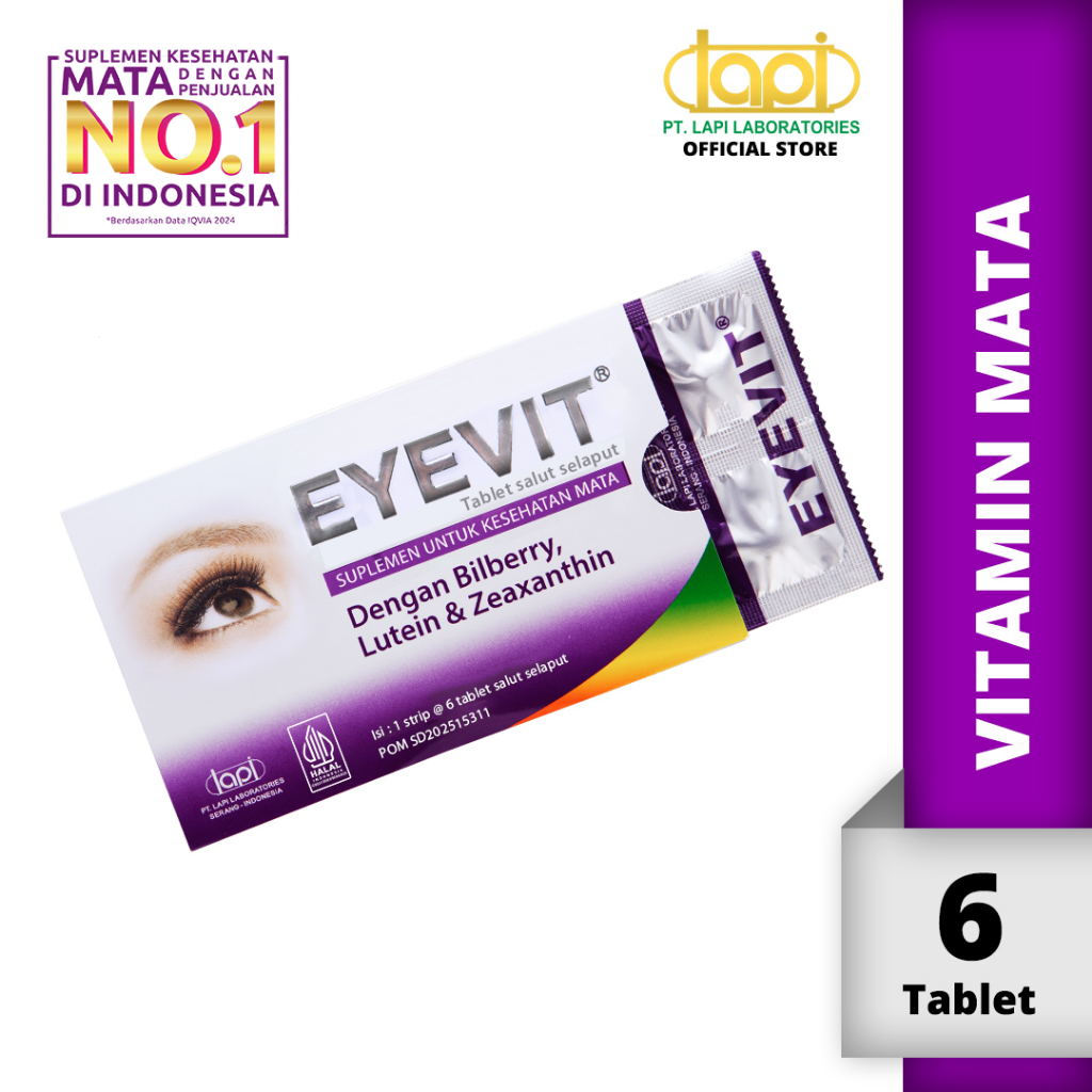 Jual EYEVIT Tablet - 1 Strip @ 6 Tablet - Suplemen Kesehatan Mata ...