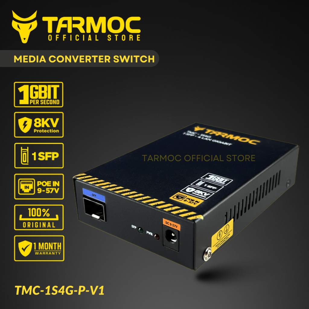 Jual Tarmoc TMC-1S4G-P-V1 | Media Converter Switch 1 SFP 4 LAN Gigabit POE IN 9-57V | Shopee ...