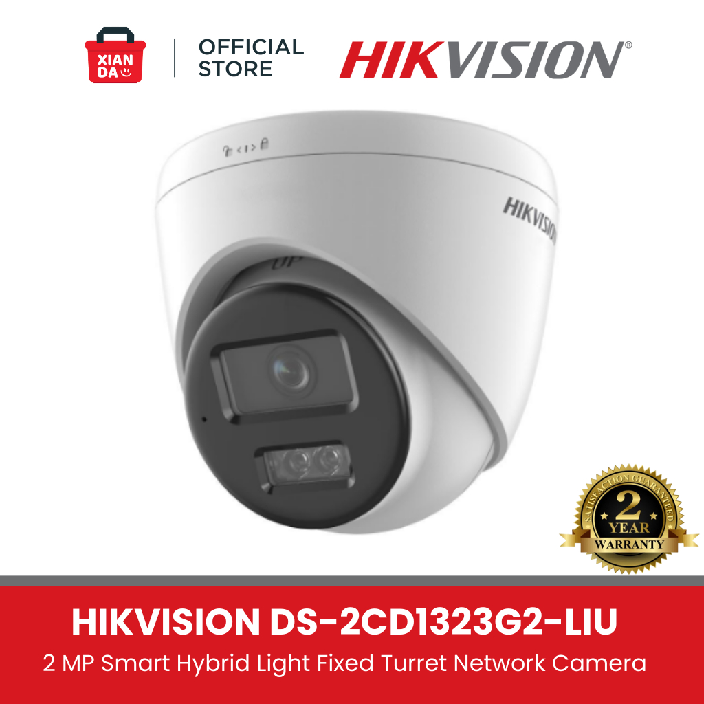 Jual DS-2CD1323G2-LIU - HIKVISION 2 MP SMART HYBRID LIGHT FIXED TURRET INDOOR NETWORK CAMERA ...