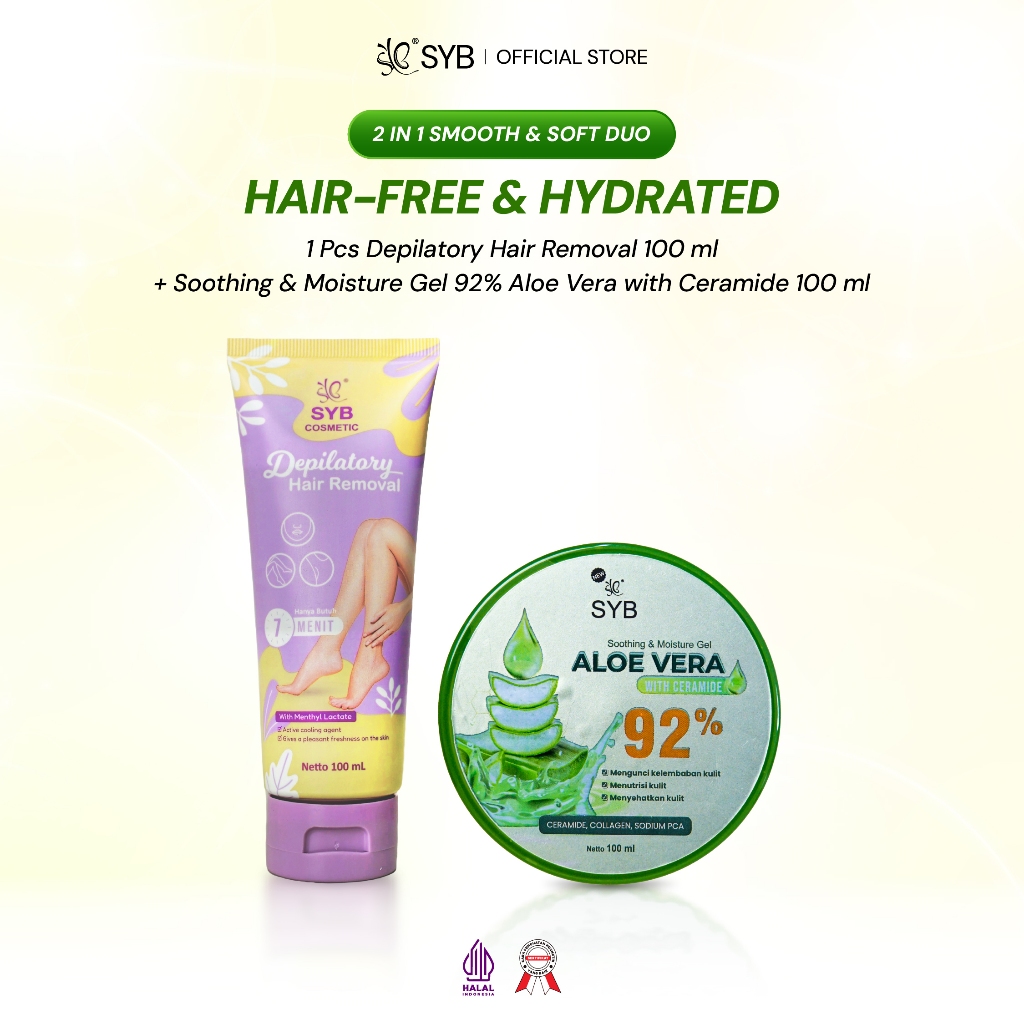 Jual SYB PAKET 2IN1 PEMBERSIH BULU & PELEMBAB KULIT (DEPILATORY HAIR ...