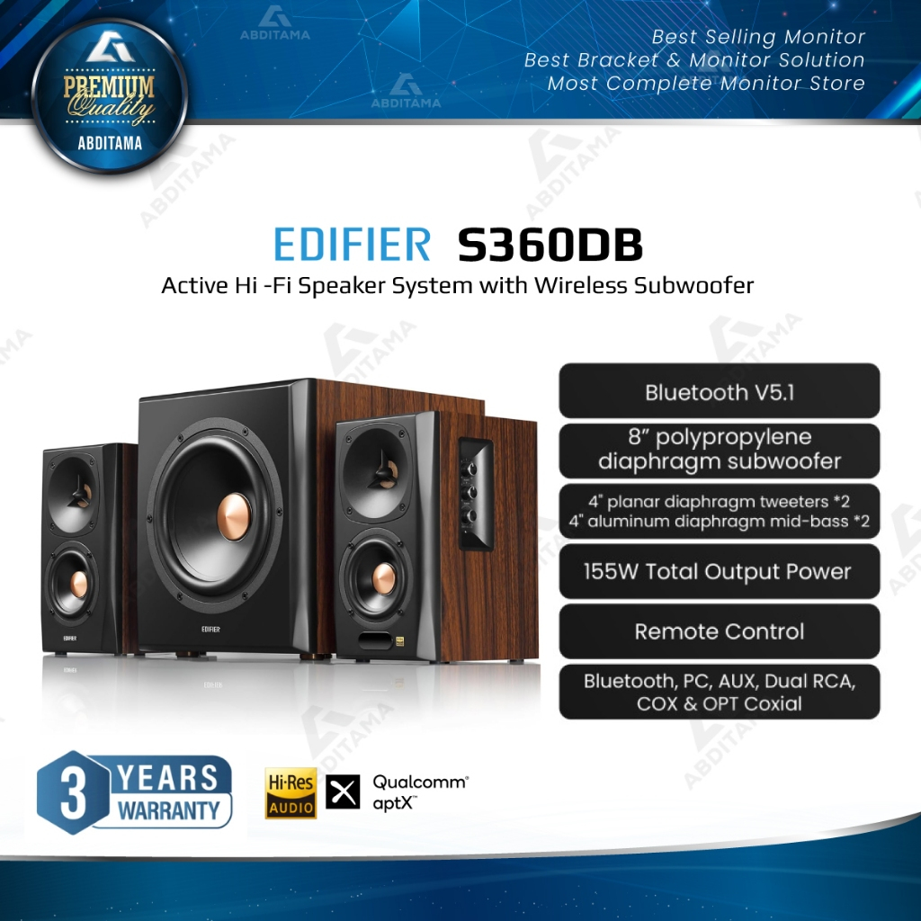 Jual Speaker EDIFIER S360DB Hi-Res Audio with wireless subwoofer RMS ...