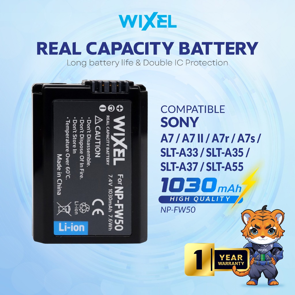 Jual WIXEL Baterai Kamera NP-FW50 for Sony Alpha A7 A7 II A7R A7S SLT ...
