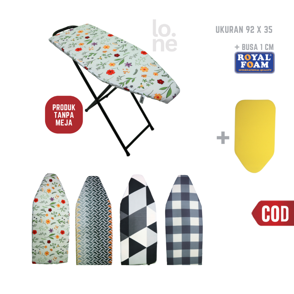 Jual LONE Cover Meja Setrika MICRO Bahan Microtex 92 x 35 cm ( TANPA ...
