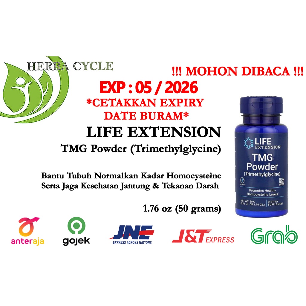 Jual Life Extension TMG Powder 50 gr Trimethylglycine Powder ...