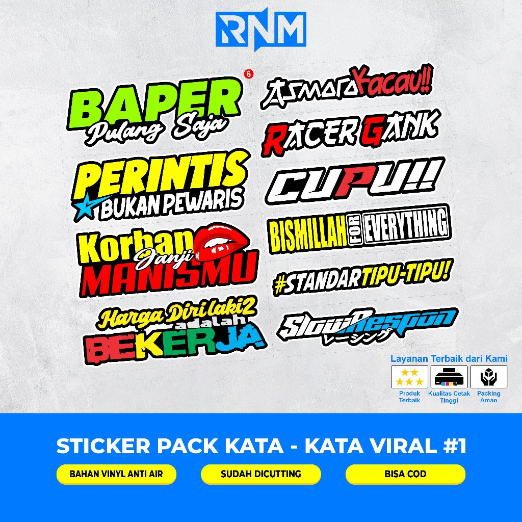 Jual STICKER PACK MOTOR KATA-KATA KEREN | VOL 6 | Shopee Indonesia