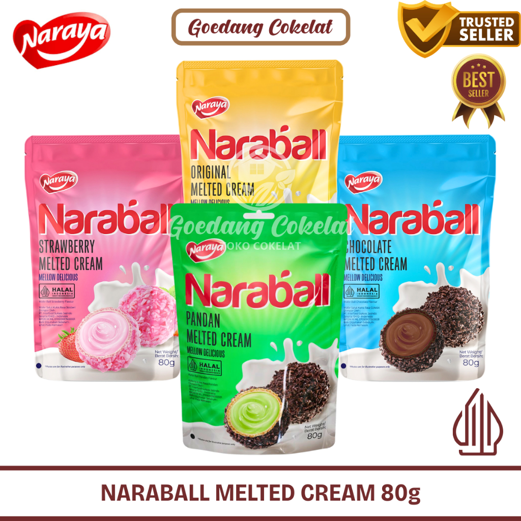 Jual Naraya NARABALL Wafer Ball Original Chocolate Strawberry Pandan ...
