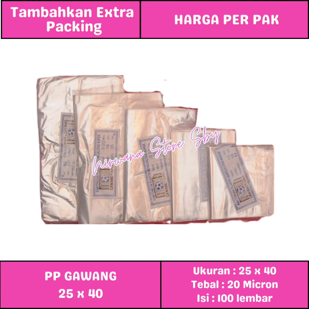 Jual Plastik PP Gawang Tipis 3kg 25x40 Tebal 20 Micron | Plastik Laundry / Plastik Bening ...