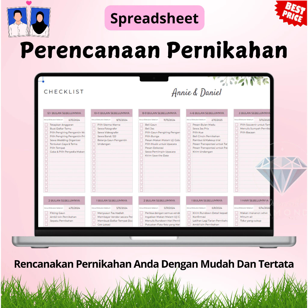 Jual (37) Template Perencanaan Pernikahan (Spreadsheet) | Wedding ...