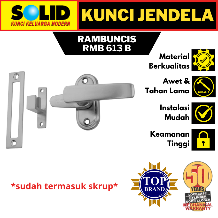 Jual SOLID RAMBUNCIS JENDELA ALUMUNIUM RMB 613 B HANDLE JENDELA ...