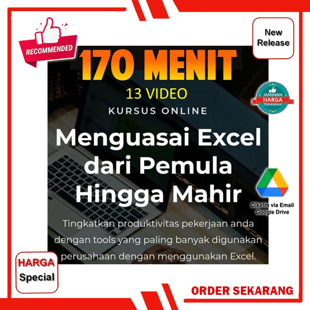 Jual PROMO!! Kursus Panduan Menguasai Excel Pemula hingga MAHIR | Shopee Indonesia