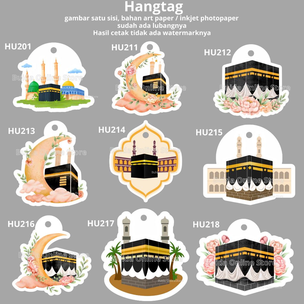 Jual Hang Tag Motif Ka'bah mekkah masjid nabawi hiasan kemasan oleh ...