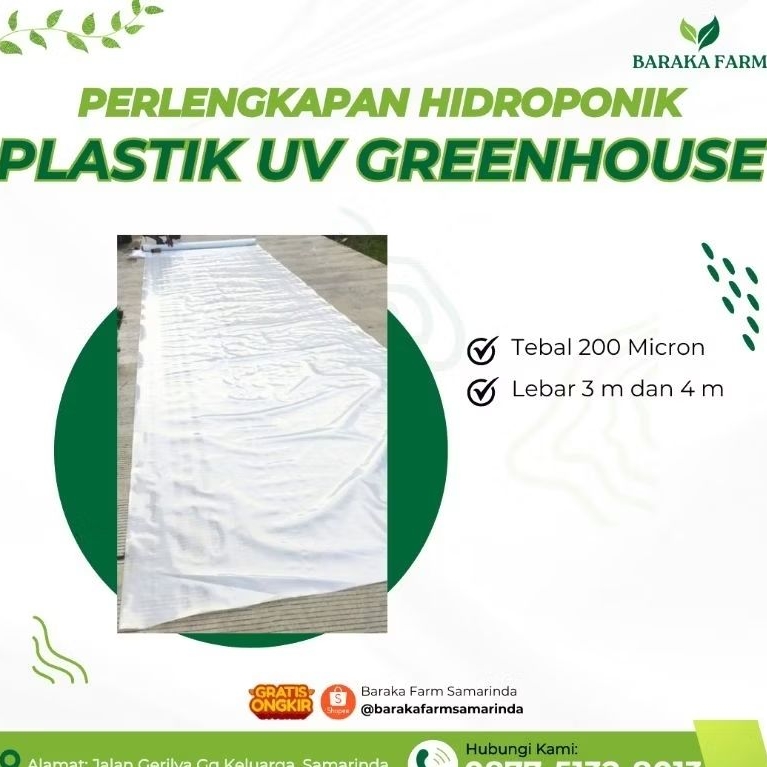 Jual Plastik UV GREENHOUSE Hidroponik Tebal 200 Micron Harga Meteran | Lebar 3 Meter | Lebar 4 ...