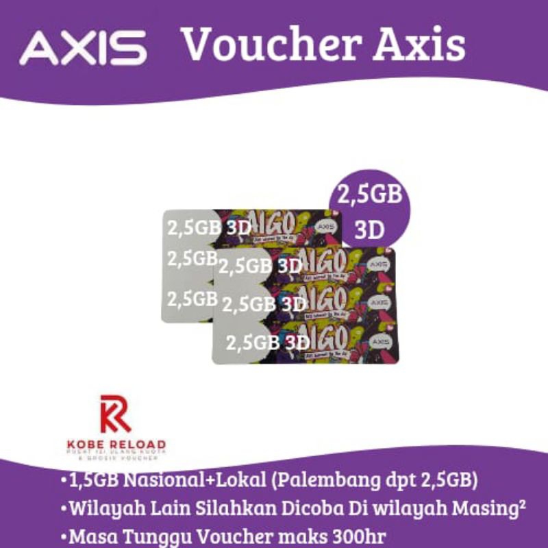 Jual Voucher Axis Aigo 1,5GB (2,5GB) 3hr | Shopee Indonesia
