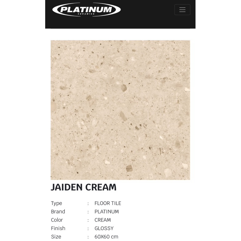 Jual Keramik 60x60 Kilap Platinum WB Jaiden Cream / Grey Motif Teraso ...
