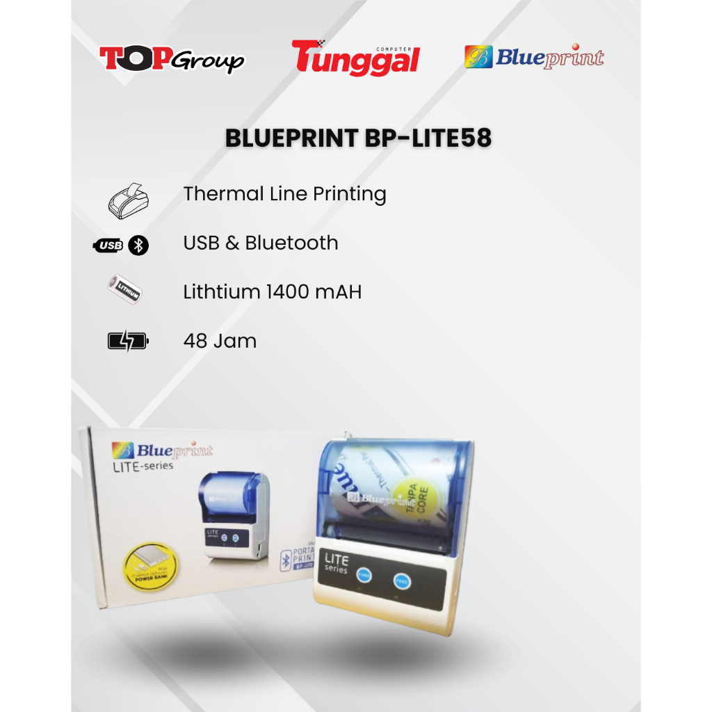 Jual Printer Thermal Portable Bluetooth BLUEPRINT BP-LITE58 | Shopee ...