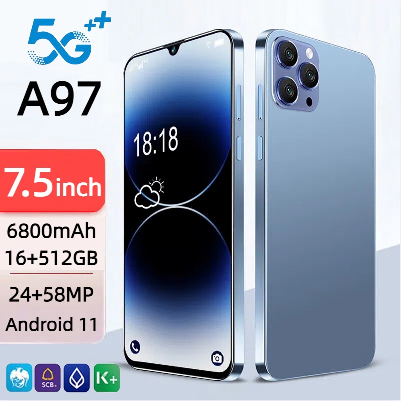 Jual Smartphone A97 Android Phone 7.5 Inch 16GB+512GB 5G Android 11 ...