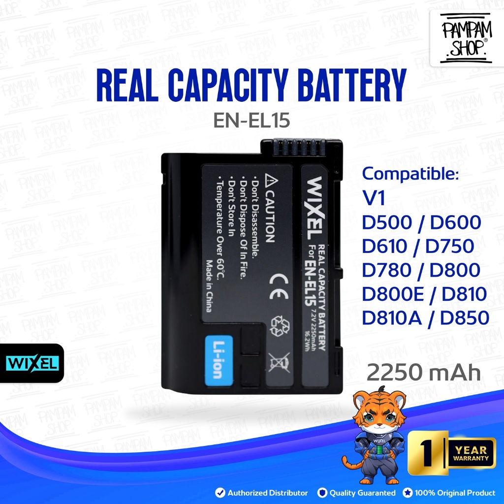 Jual WIXEL Baterai Kamera EN-EL15 for Nikon V1 / D500 / D600 / D610 ...