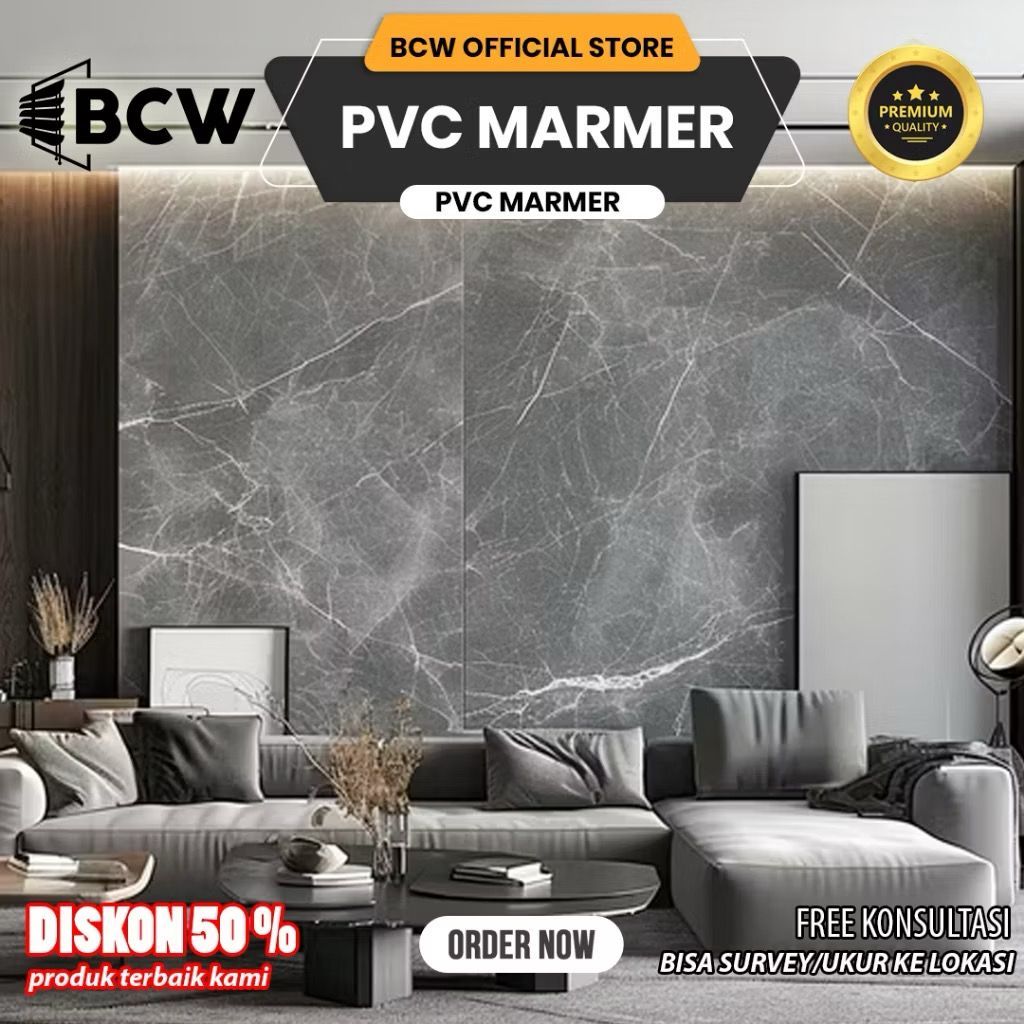 Jual INOVASI KONTRUKSI - BCW - PVC Marmer Dinding Panel - Dekorasi Dinding - Marmer Panel PVC ...