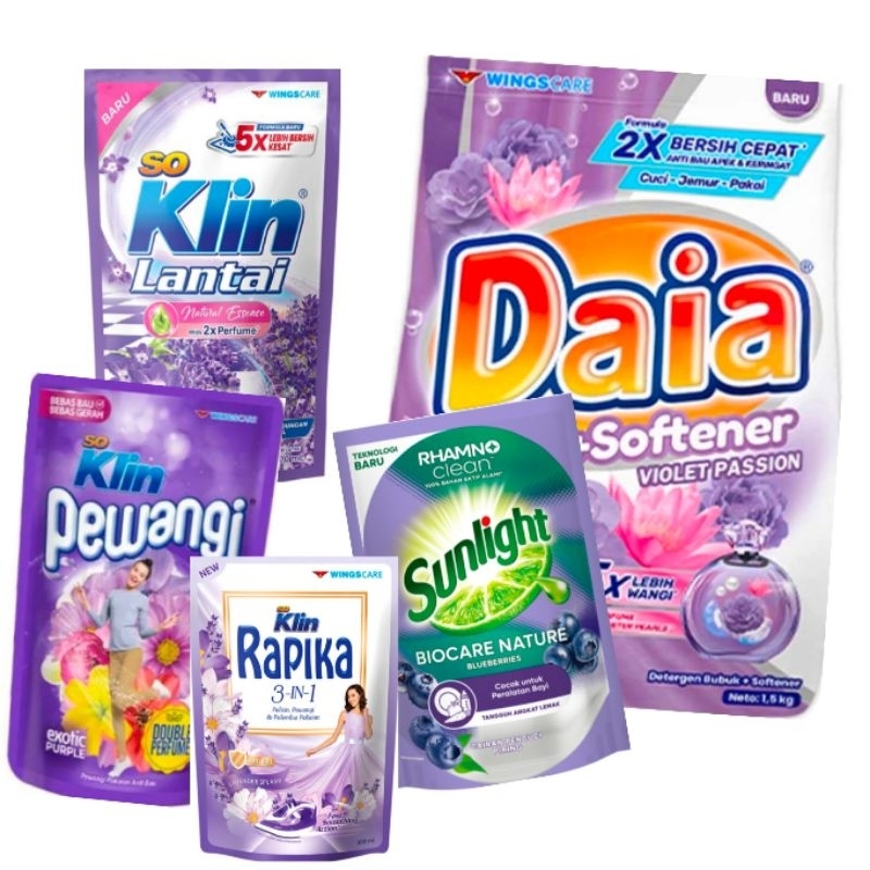 Jual PAKET MURAH LENGKAP05630!!! Daia bubuk violet pasaion 1,5kg + So Klin Pewangi exotic purple ...
