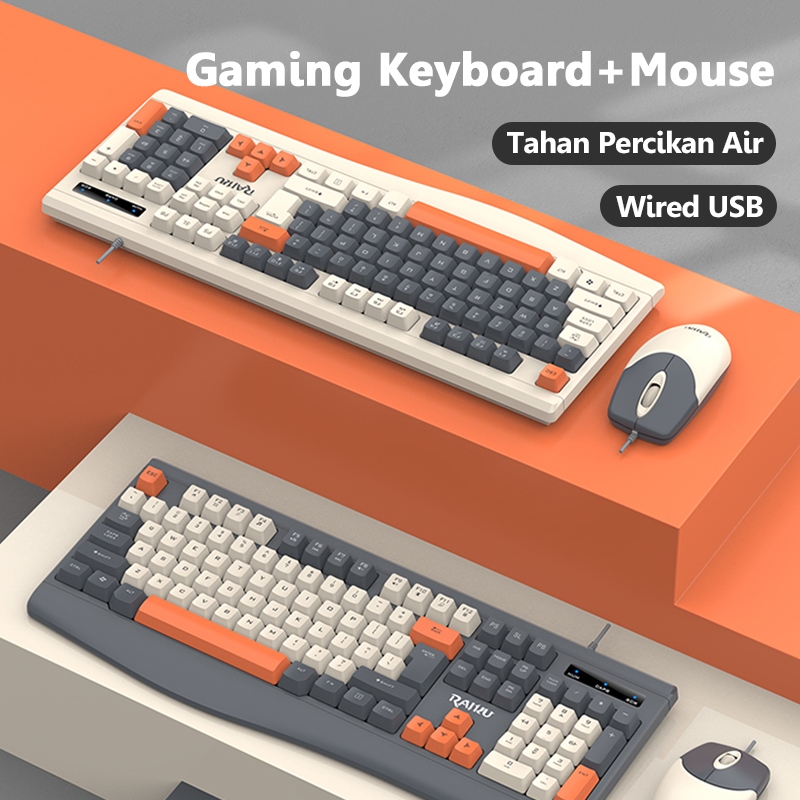 Jual Wired Keyboard Mouse Set Keyboard Mekanikal untuk PC Desktop dan ...