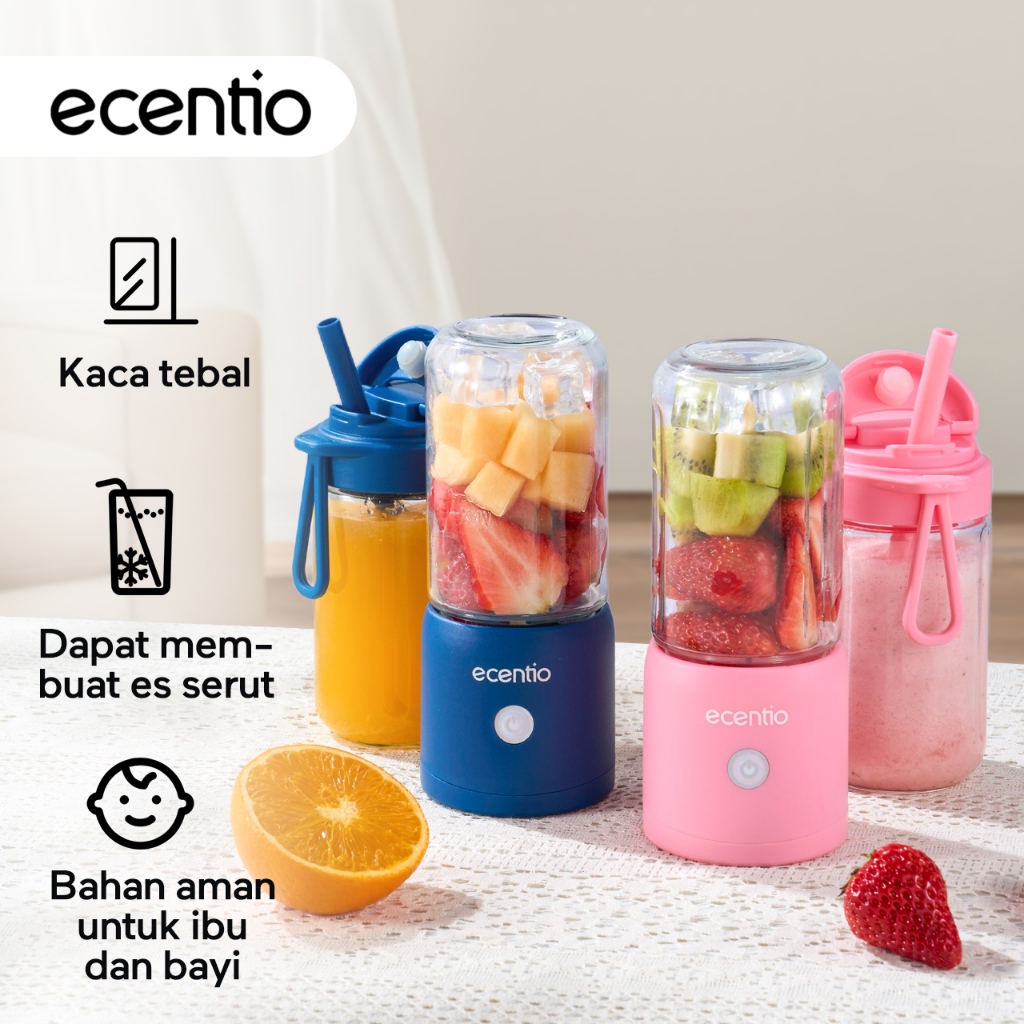 Jual ecentio Blender Mini Portable Juicer kaca gelas Chopper kecil bumbu kapsul jus buah 10 mata ...