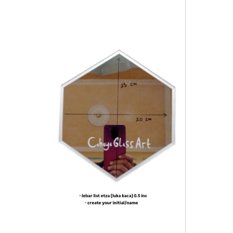 Jual MINIMALY CERMIN DINDING HEXAGONAL(100% cermin asli) | Shopee Indonesia