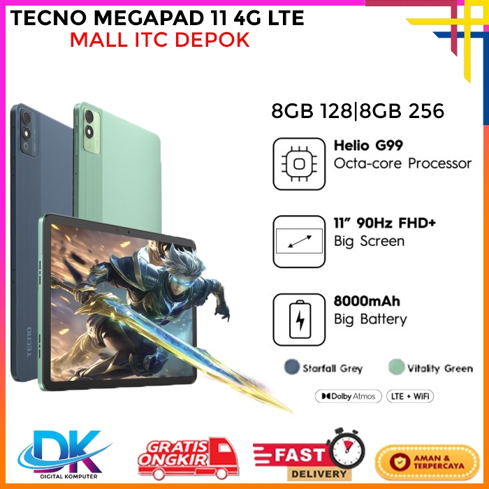 Jual TECNO MEGAPAD 11 4G LTE 8GB 128|8GB 256 GARANSI RESMI INDONESIA ...