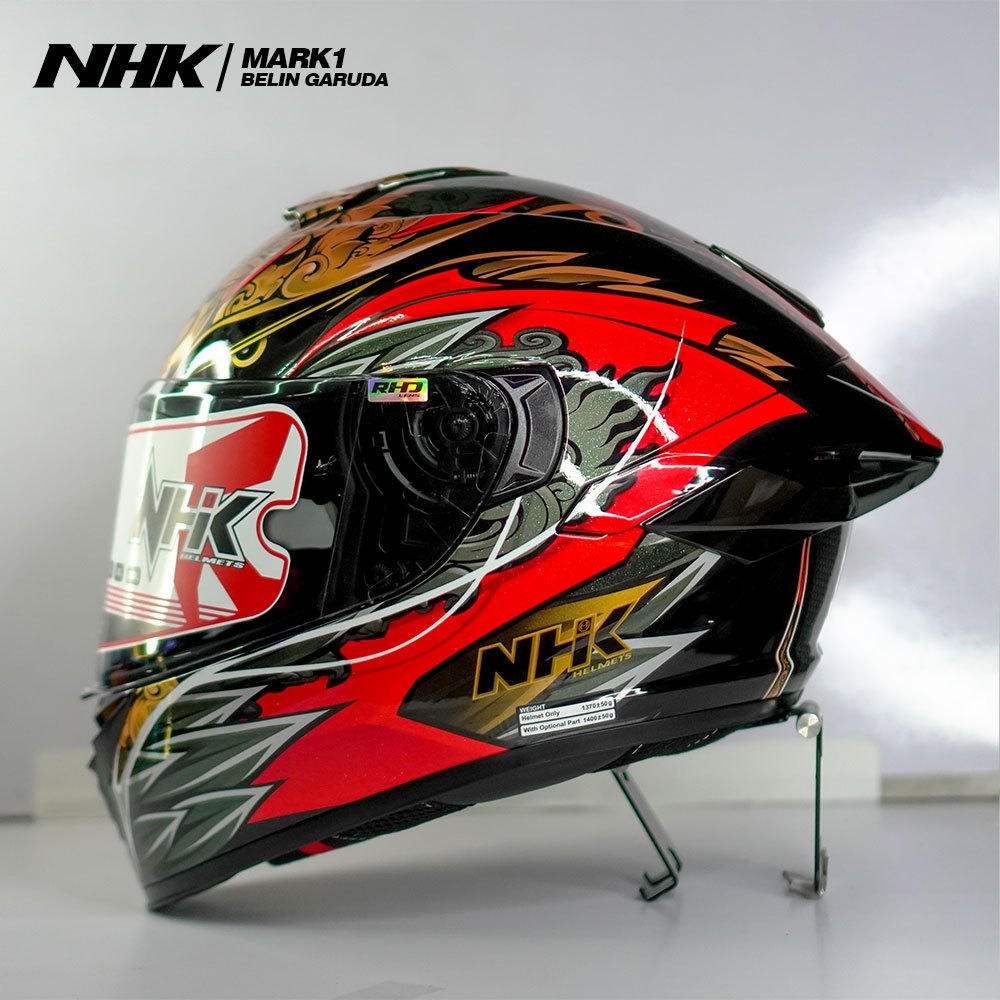 Jual HELM NHK MARK 1 GP BALINE GARUDA VISOR RHD LENS LIGHT SMOKE FULL ...