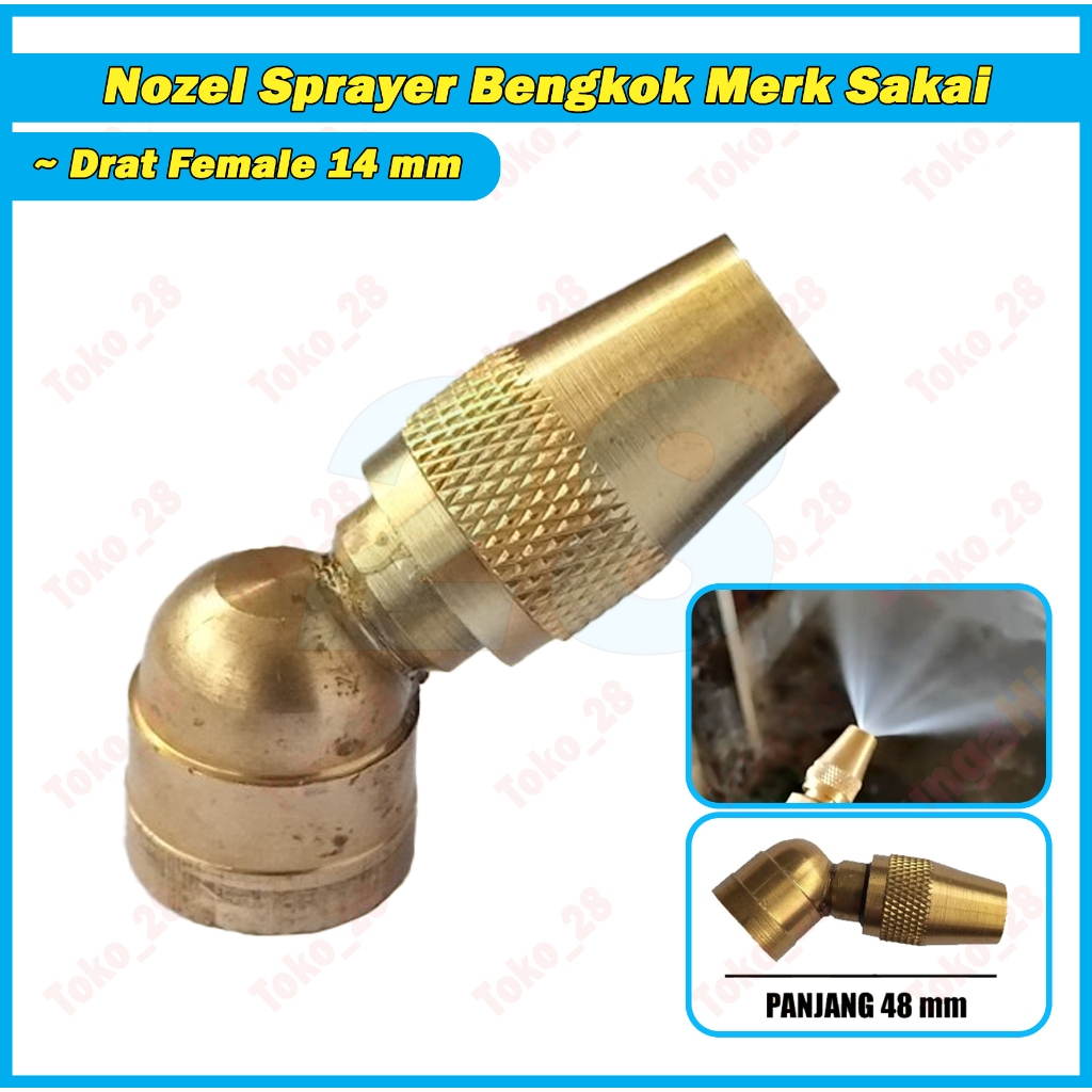 Jual Nozzle Sprayer Merk Sakai 1 Lubang Bengkok Kuningan Semprotan Hama ...