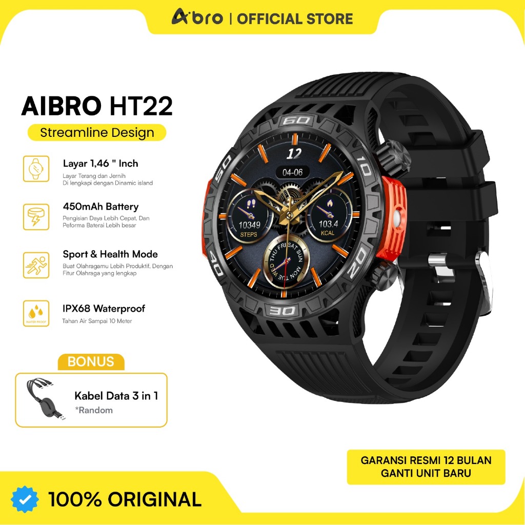 Jual ( AMOLED ) AIBRO Smartwatch HT22 | NFC Support | Bluetooth Call | Hi-Fi Music | Anti Air ...