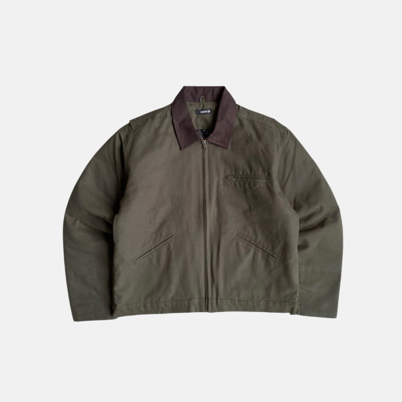 Jual Timbre Work Jacket Green Army Collar Brown | Shopee Indonesia