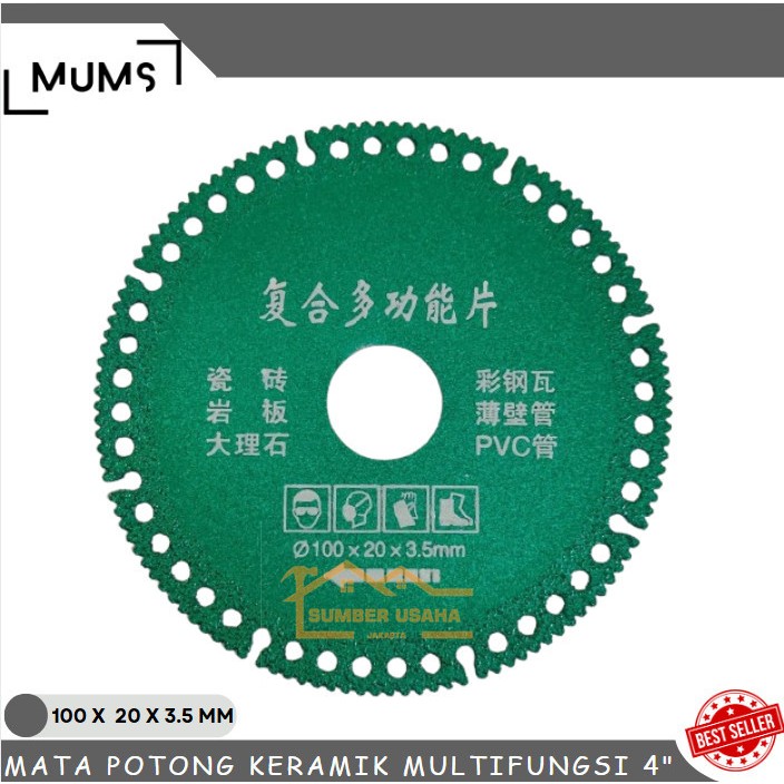 Jual Mata Pisau Potong Keramik Marmer Kaca Berlian 100mm Multifungsi Metal Dedra 4" Inch Mata ...