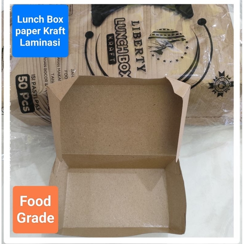 Jual Paper Lunch Box Kraft Laminasi merk Liberty | Shopee Indonesia