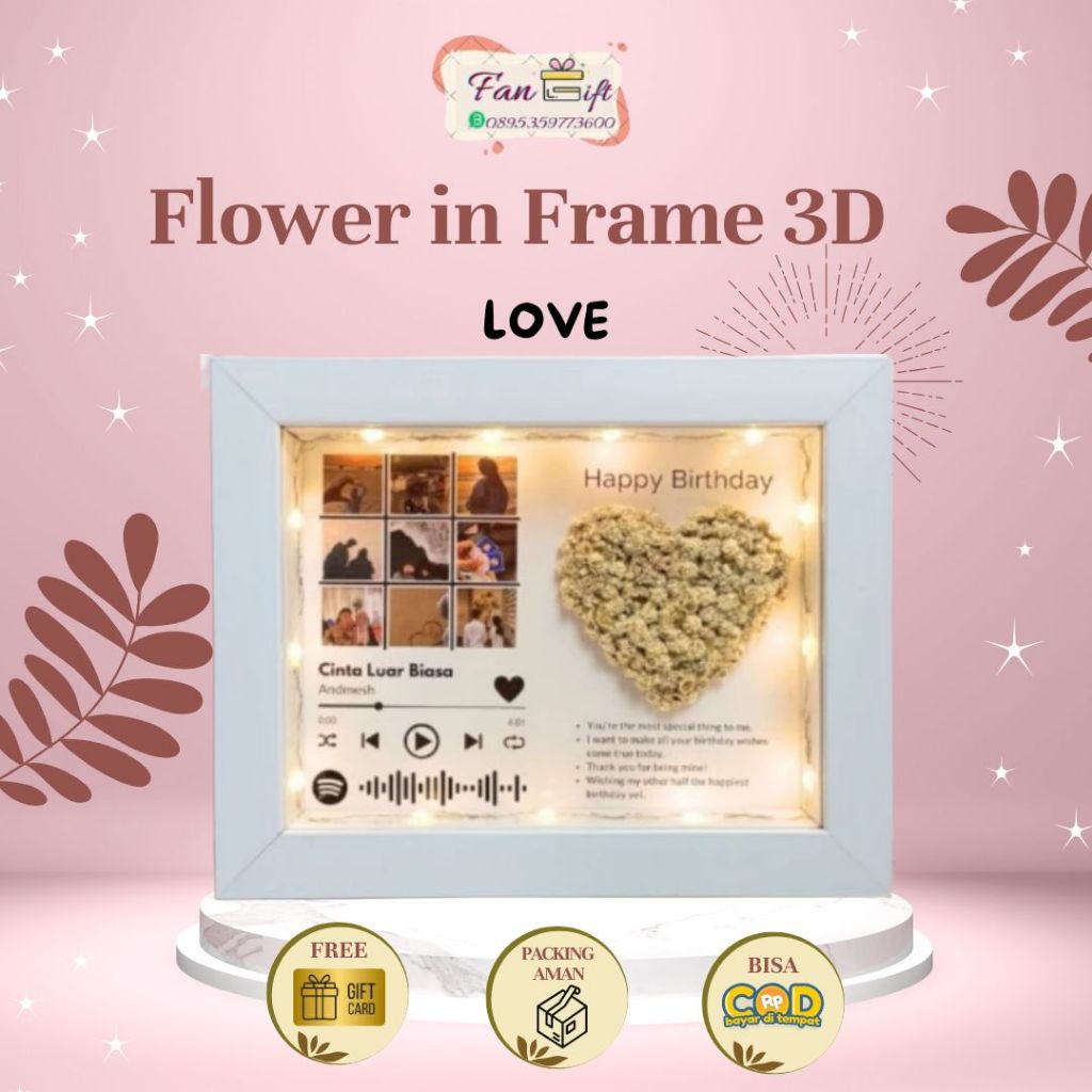 Jual Hampers/Hadiah/Flowers frame 3D/Frame LED/Custom Kado Wisuda/Ulang ...