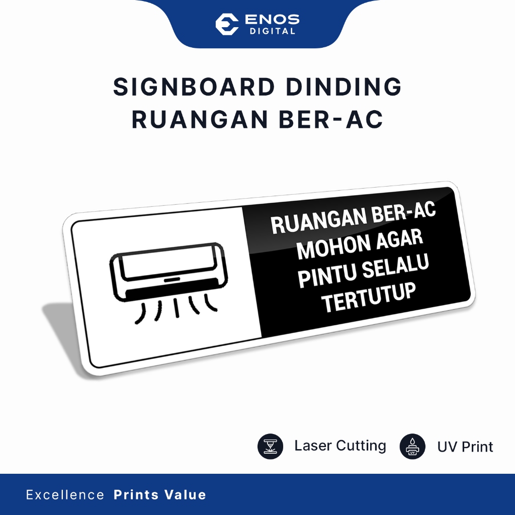 Jual Signboard Akrilik Ruangan Ber AC Pintu Harap Di Tutup / Signage AC ...