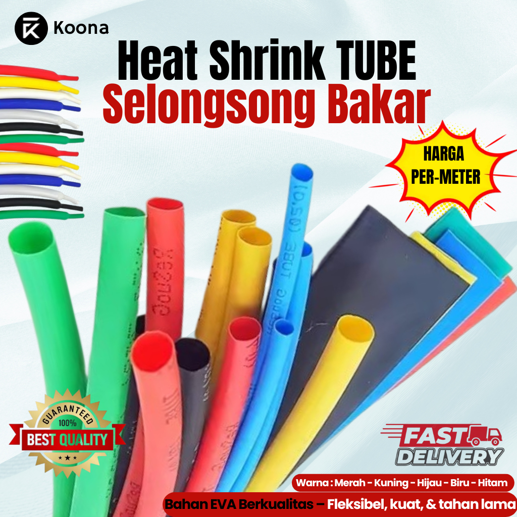 Jual Heatshrink PER METER 1.5MM - 14MM / Heat Shrink Tube Tubing Selongsong Isolasi Kabel Bakar ...