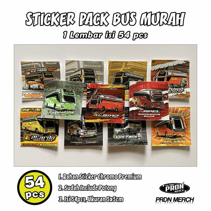 Jual STICKER PACK BUS TELOLET BASURI ARTIS CORTAS isi 54 pcs | Shopee ...